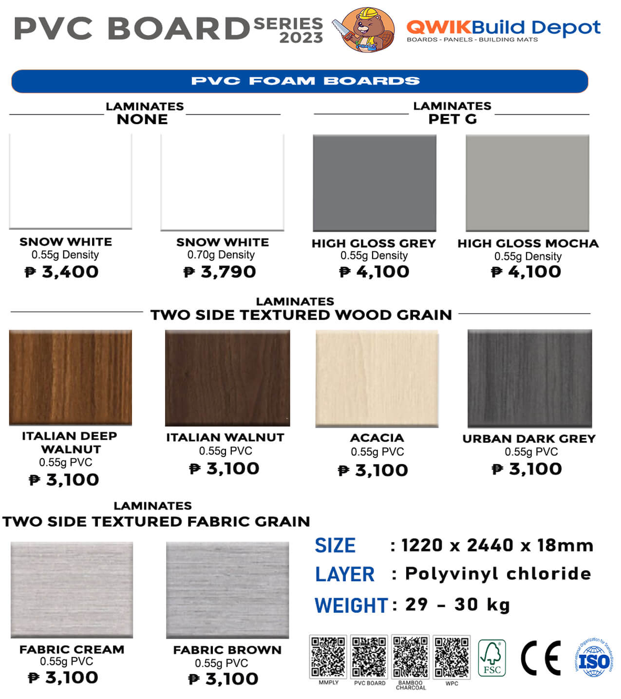 PVC Board - QWIKBuild Depot